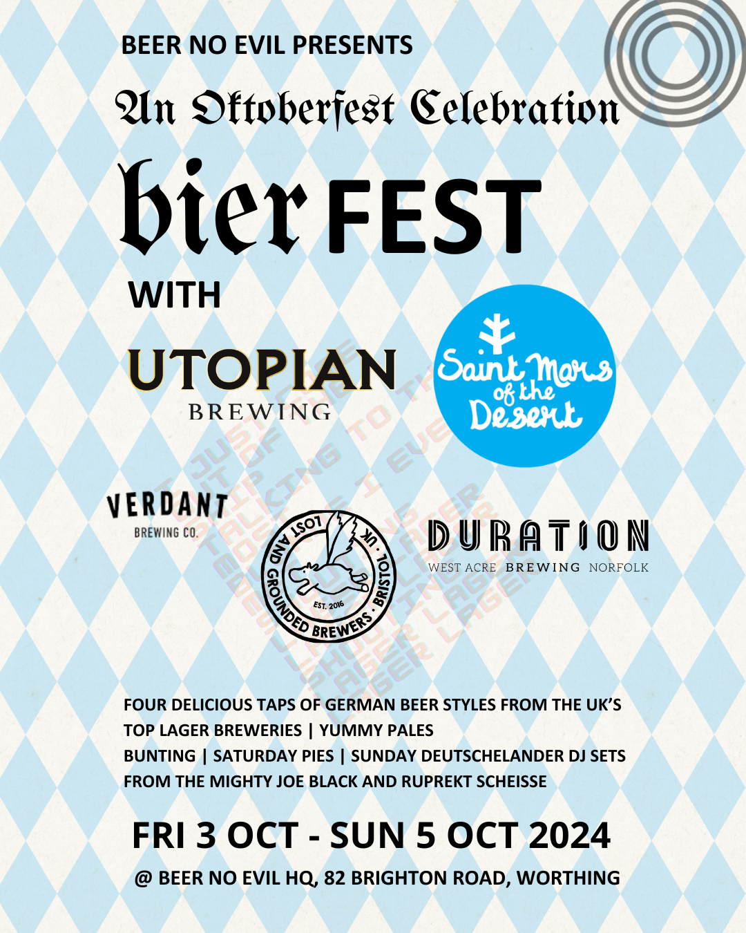 Beer No Evil Presents bierFEST - An Ode to Oktoberfest - Worthing Town ...